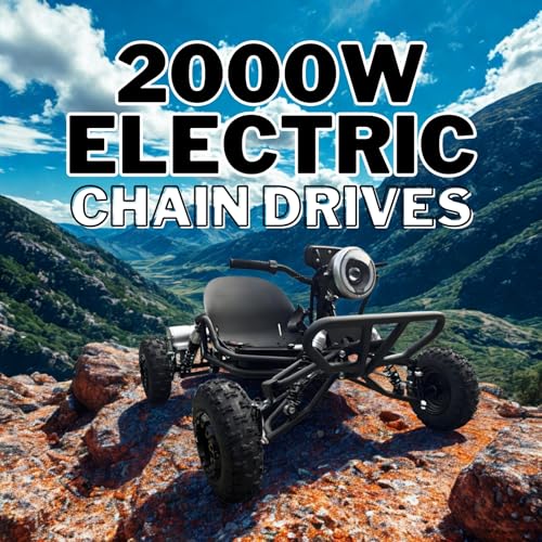 48V Electric Off-Road Go Kart Adults/Kids - 1500W Motor 12-37MPH, 8 ...