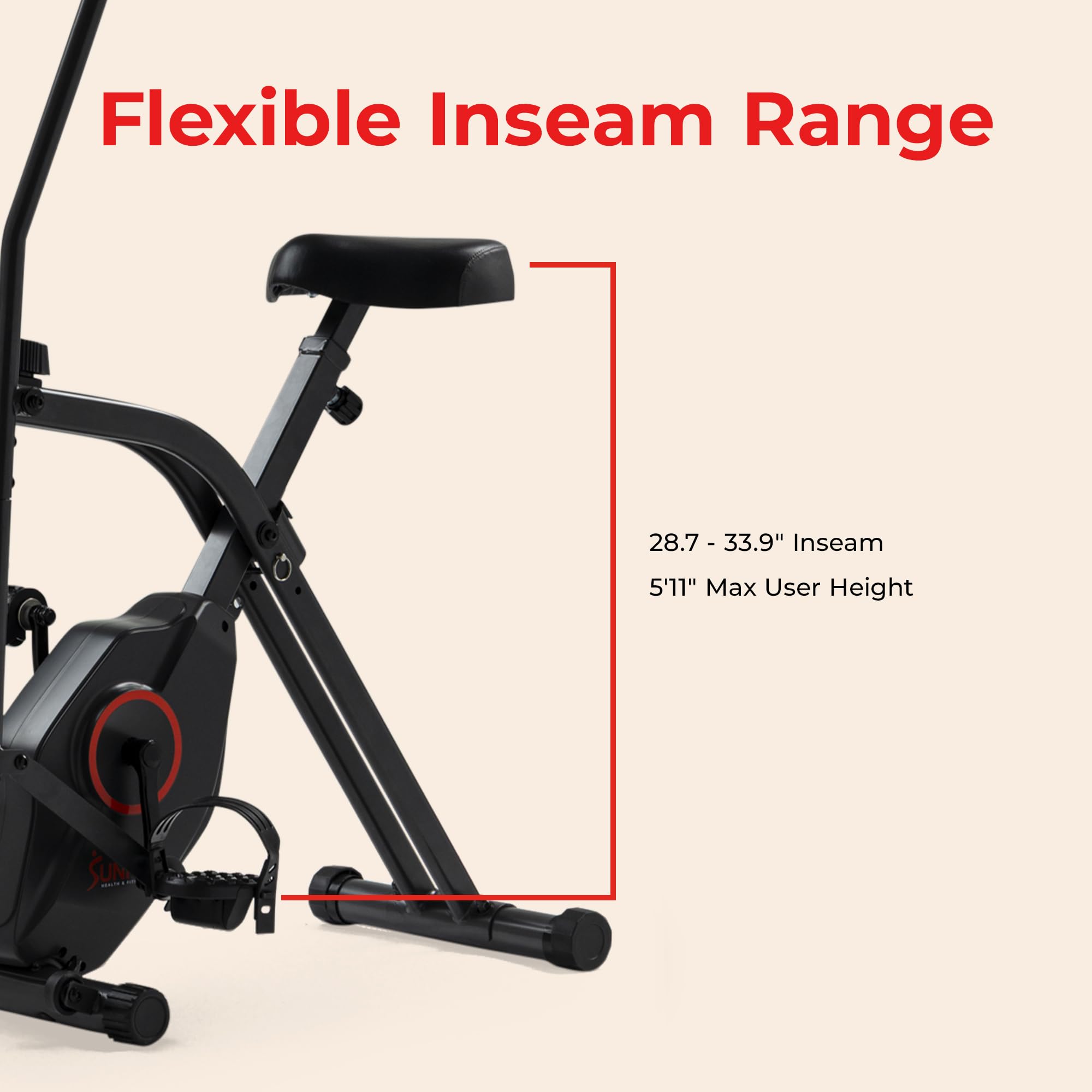 Sunny Health & Fitness Smart Total-Body X-Bike Plus Arm Exercisers, Fr ...