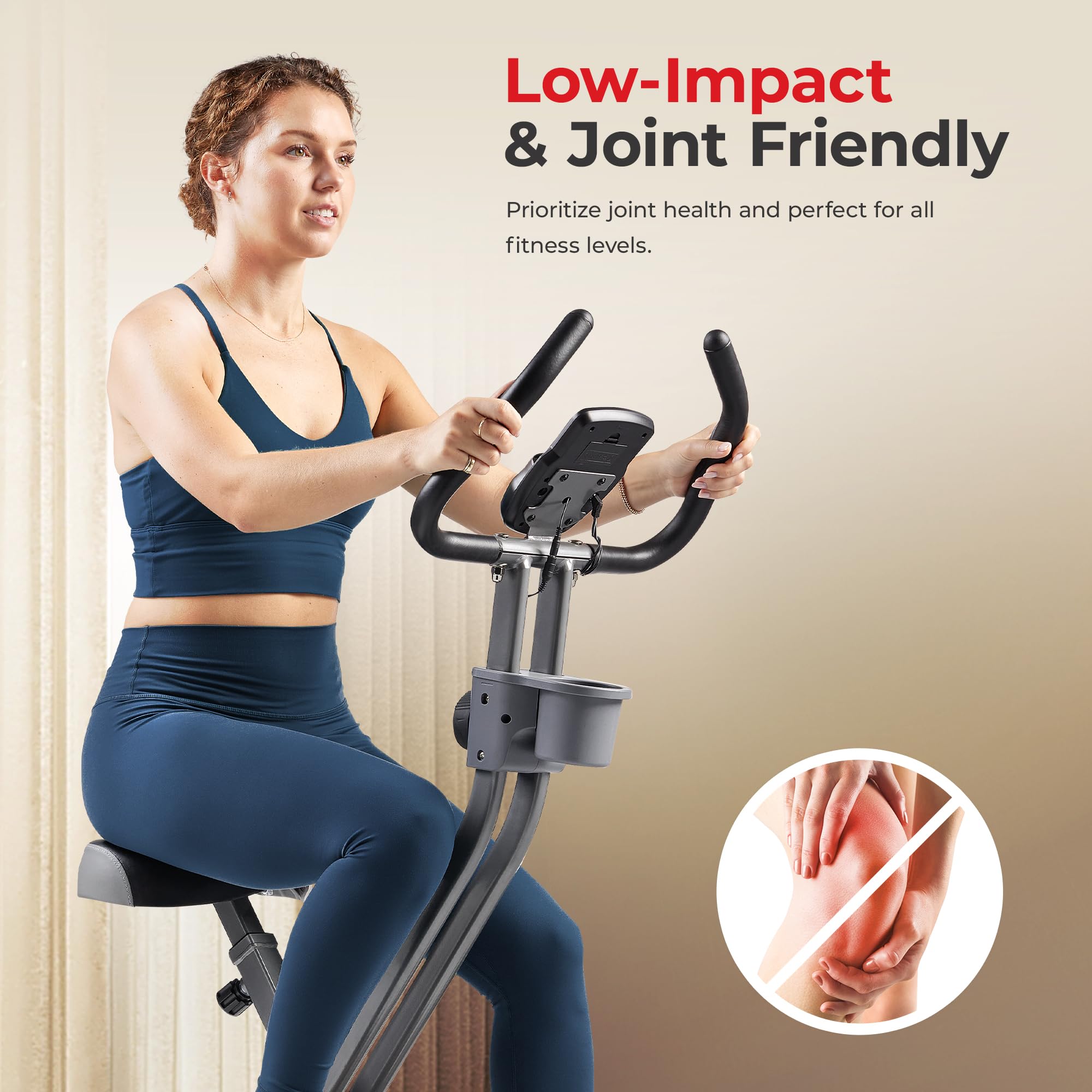 Sunny Health & Fitness Foldable Magnetic Exercise X-Bike Pro, 300 LB C ...