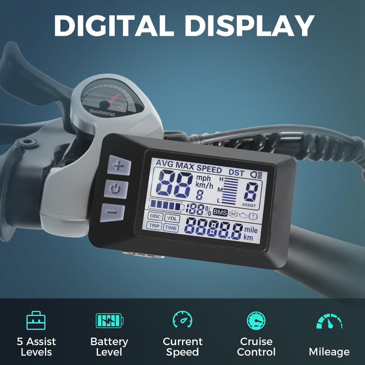 500W 26" Electric Bike for Adults, [Peak 750W], 48V 10.4Ah Battery, Up ...