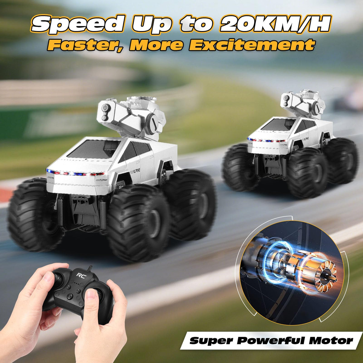 Fippy Remote Control RC Truck, 1:16 Amphibious Remote Control Car with ...