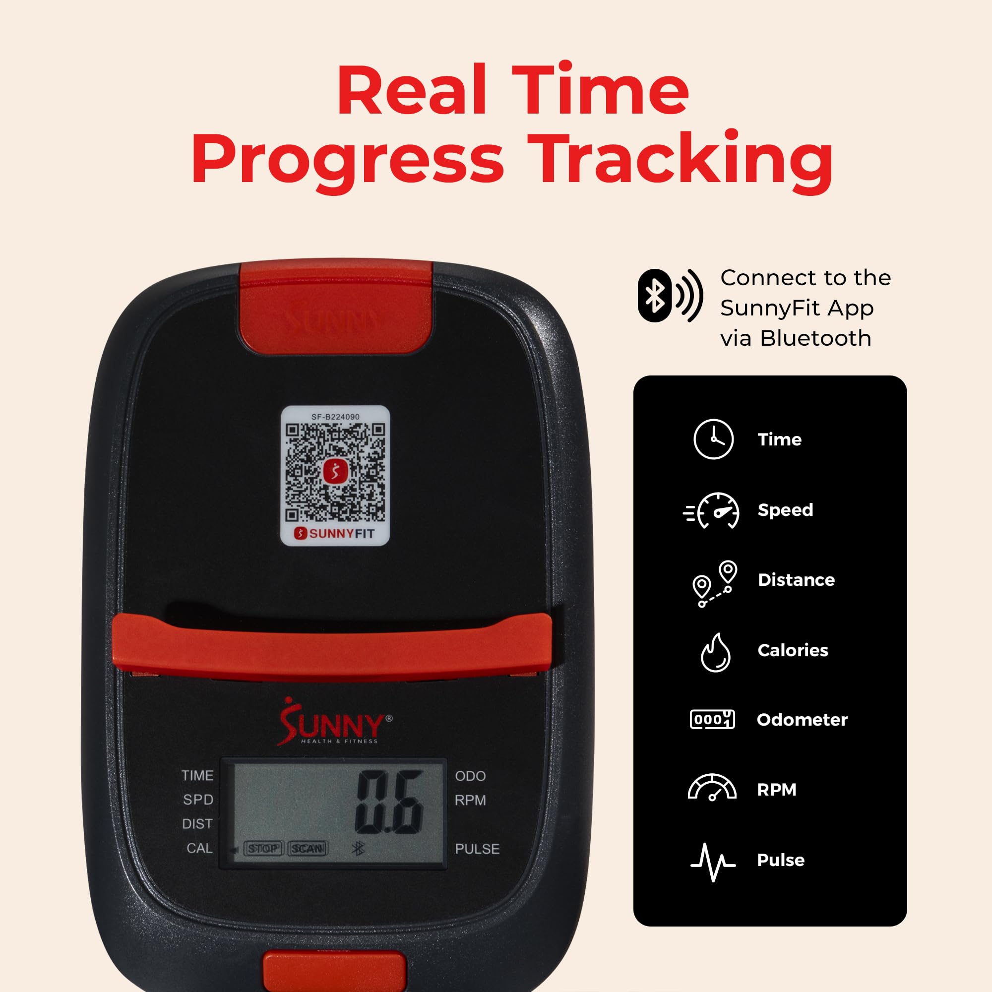Sunny Health & Fitness Smart Total-Body X-Bike Plus Arm Exercisers, Fr ...