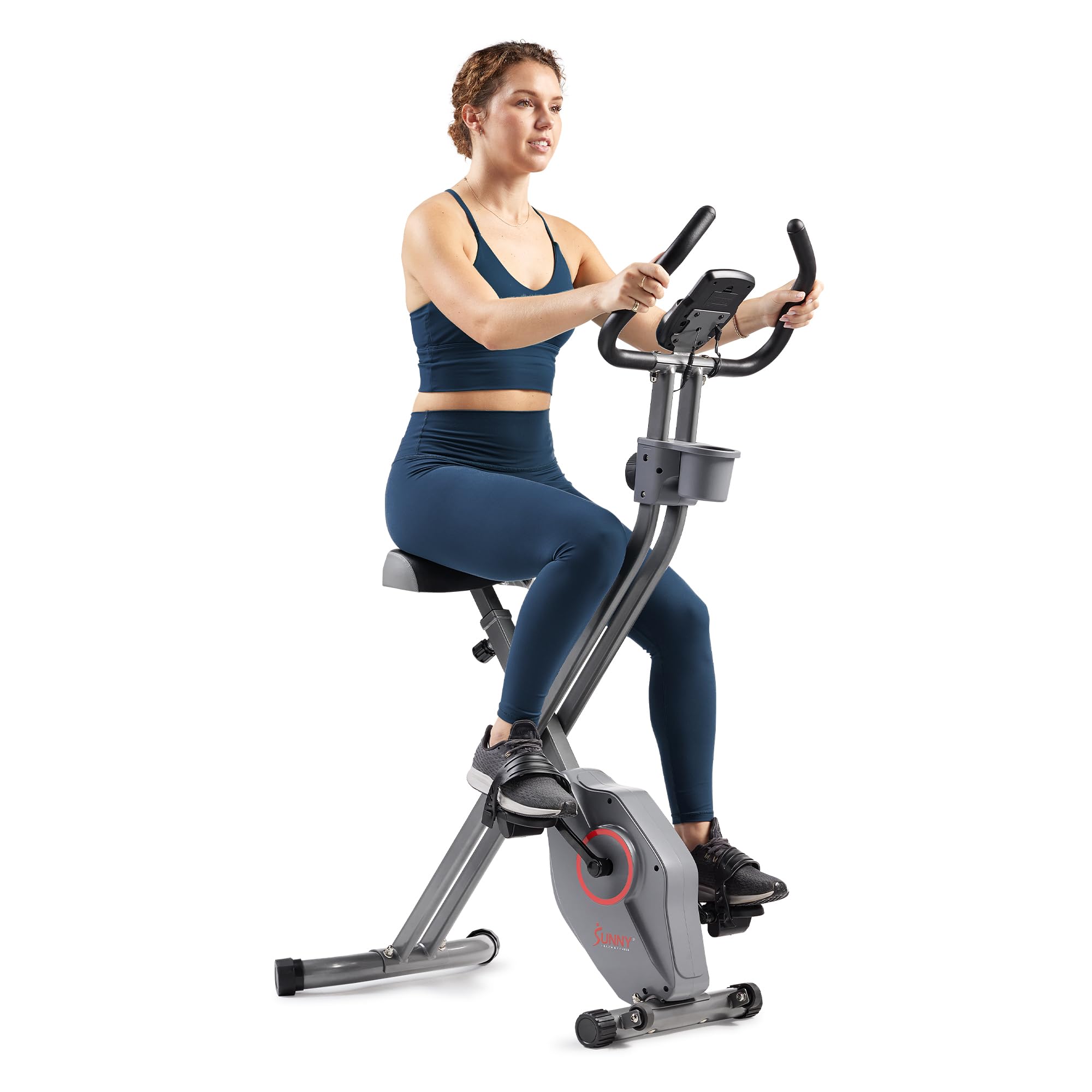 Sunny Health & Fitness Foldable Magnetic Exercise X-Bike Pro, 300 LB C ...