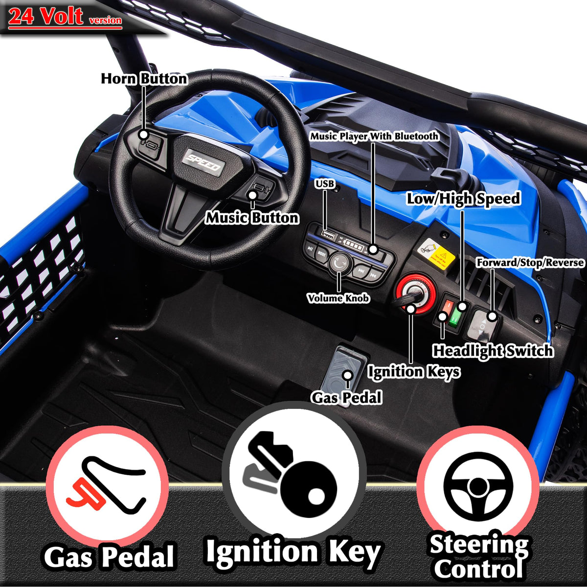 24V 2 Seater XXL Kids UTV Ride On Car with Remote Control 4WD Off Road ...