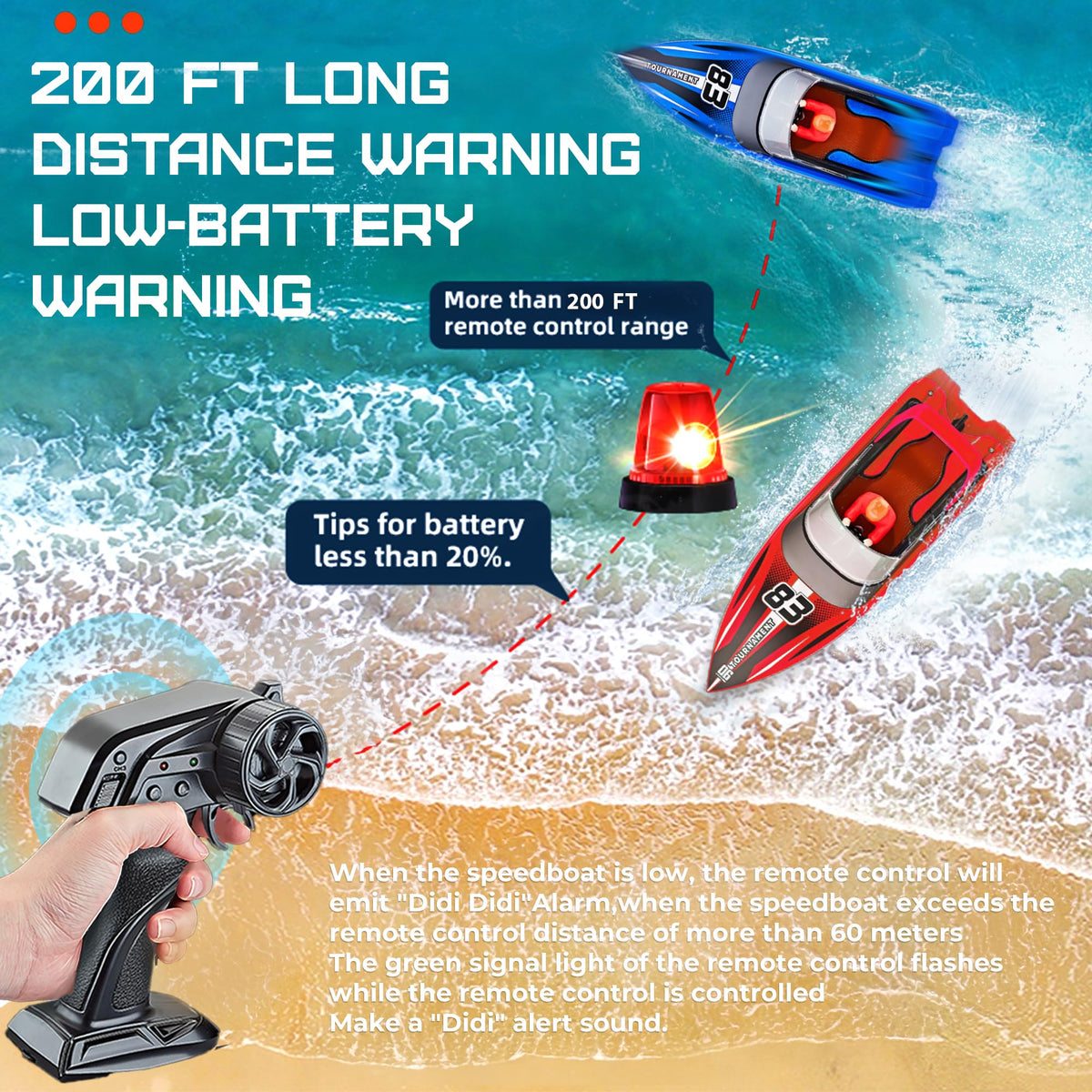 Remote Control Boat, 2 Packs 10 inch Fast Speed RC Boat 15 KPH for Poo ...