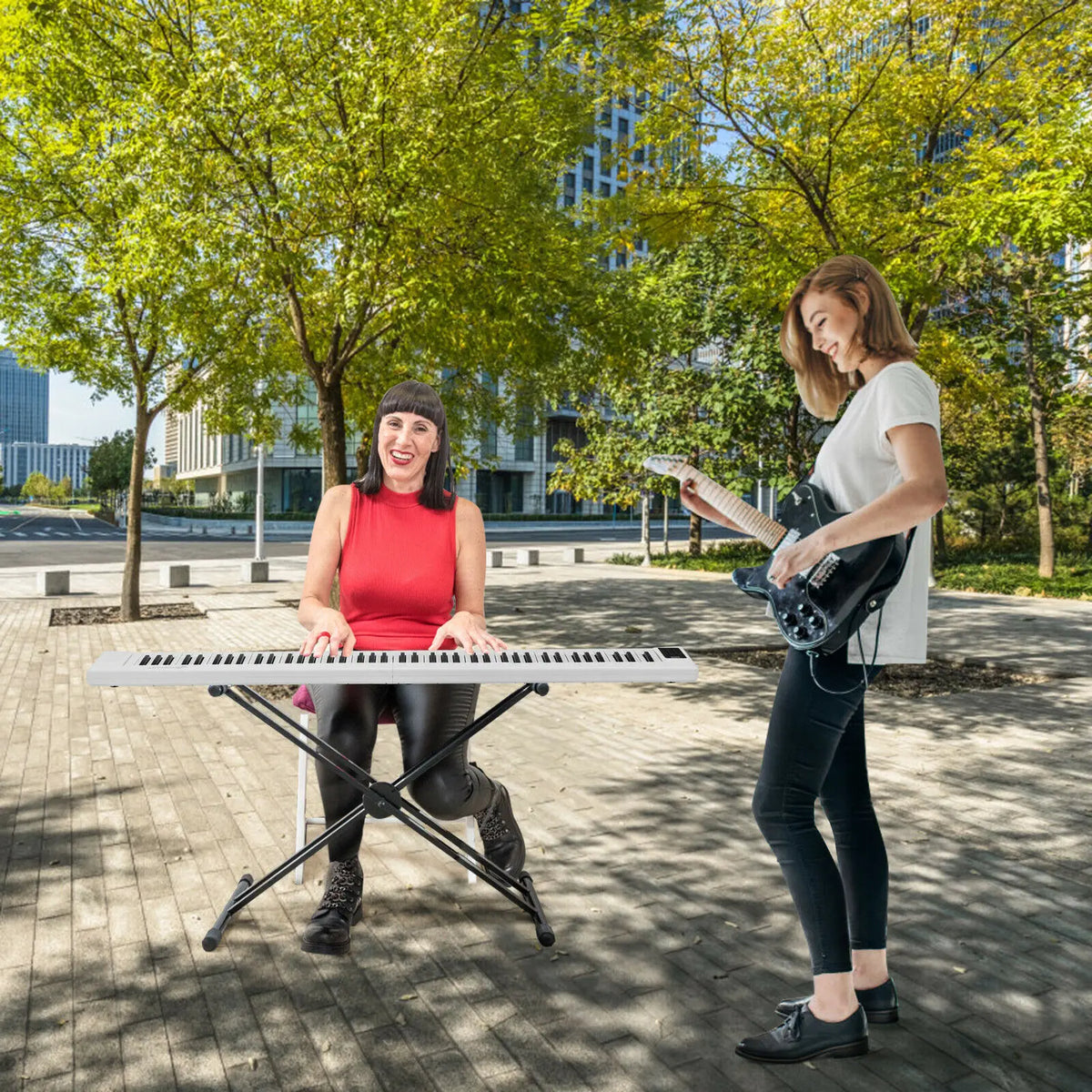 2 in 1 Attachable Digital Piano Keyboard 88/44 Touch sensitive Key w ...