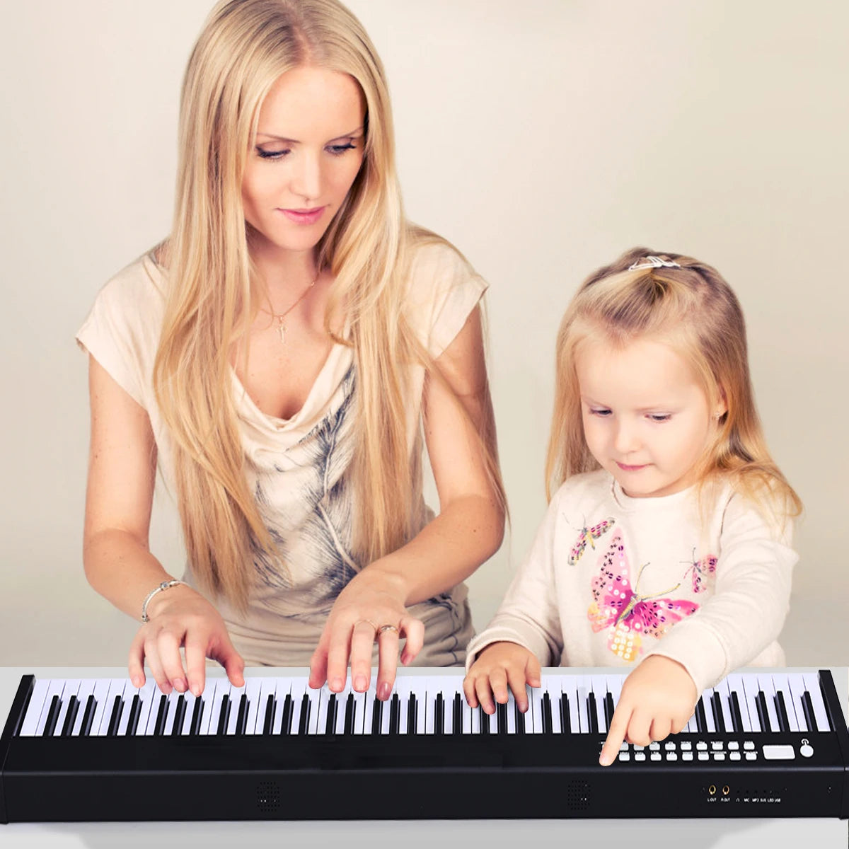 Costway BXII 88 Key Digital Piano MIDI Keyboard w/ Pedal & Bag Black M ...