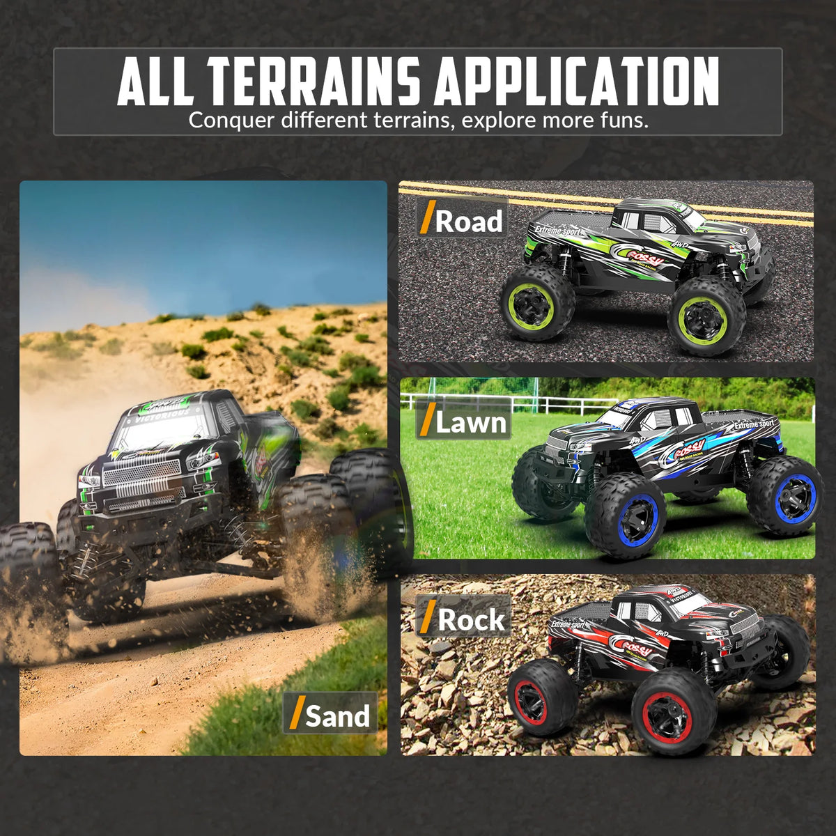 Remote Control Car 1/16 Scale High Speed 40km/h 2.4Ghz 4WD Off Road Ve ...
