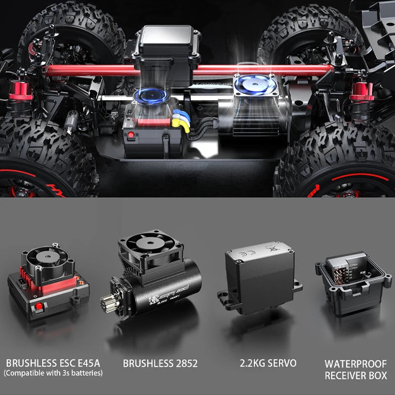 1/14 RC Car 75km/h Brushless Hyper Go 2.4G Remote Control 4WD Off-road ...