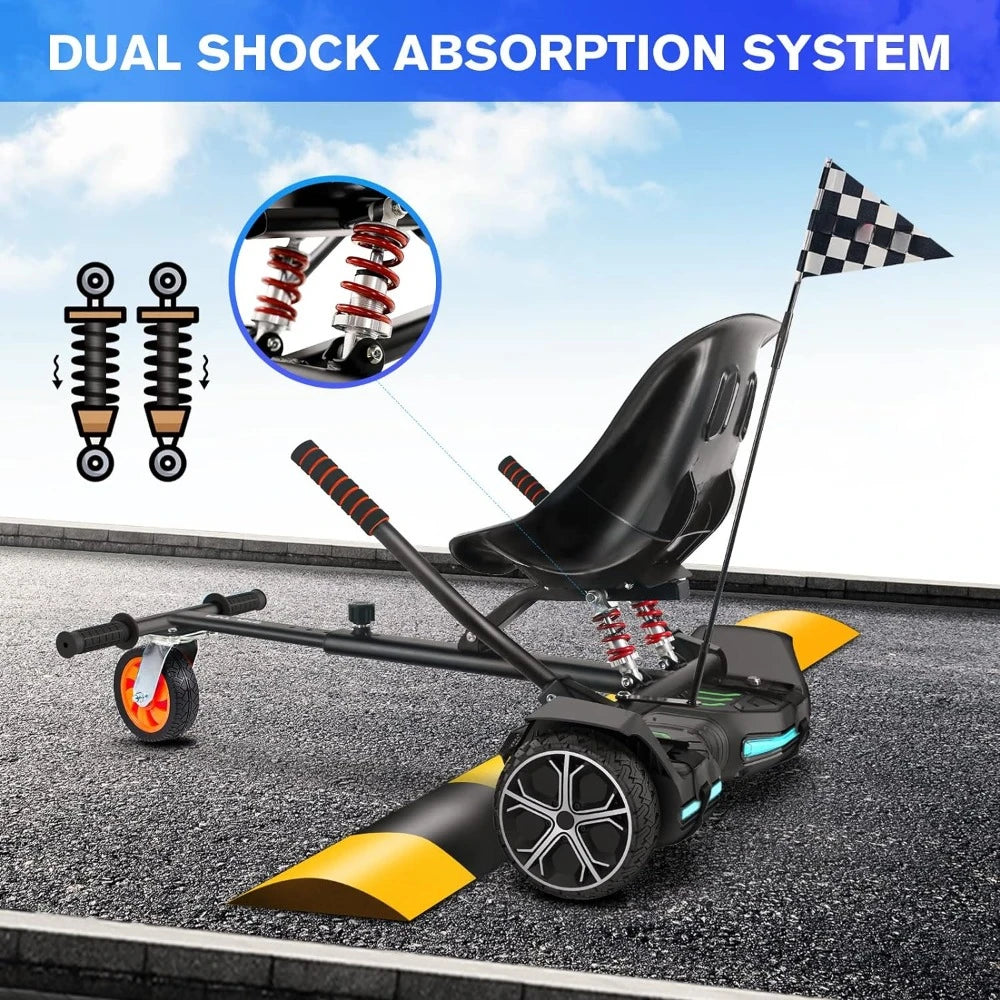 Hoverboard Go Kart with Rear Shock Absorption, Hoverboard Seat Attachm ...