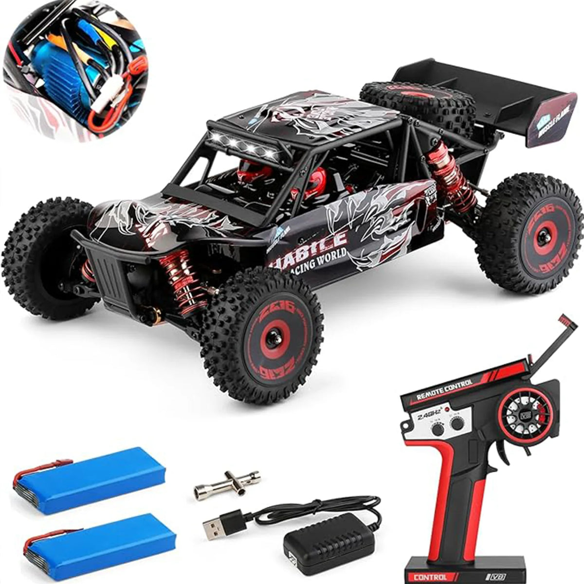 WLtoys 124016(V2) Fast RC Car, 1/12 Brushless RC Car with Independent ...