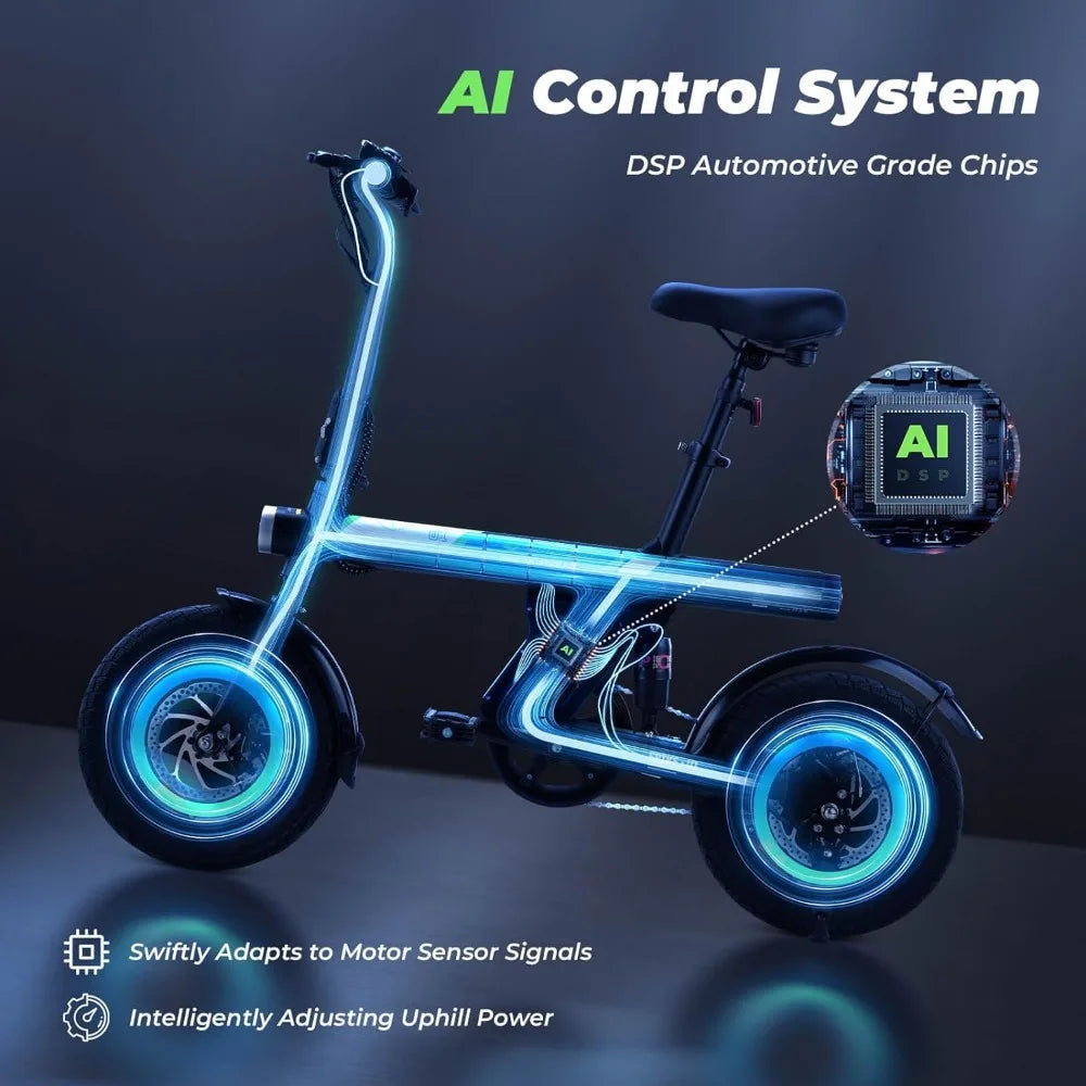 Electric Bike 750W Peak Motor,20 mph,14" Electric Bicycles with Smart ...