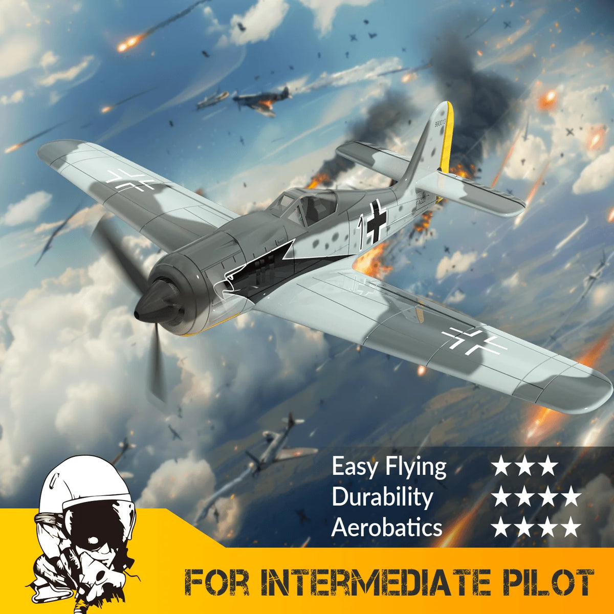 Volantex RC Planes for Adults,4-CH FW190 Fighter RC Airplane,One-Key A ...