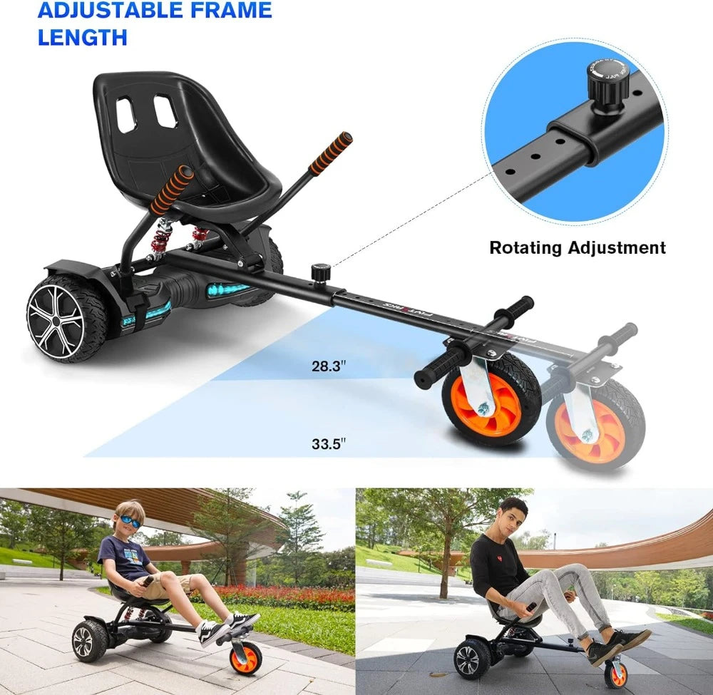 Hoverboard Go Kart with Rear Shock Absorption, Hoverboard Seat Attachm ...
