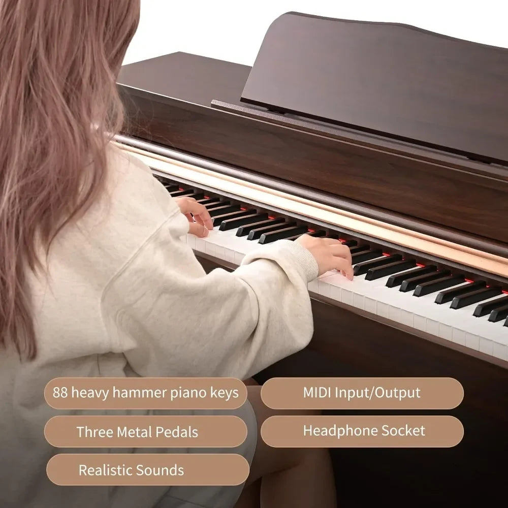 Digital Piano, 88 Key Full Weighted Keyboard Piano,Professional Acoust ...