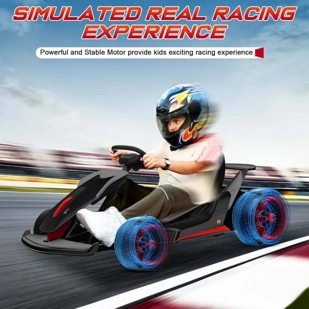 Go Kart, 24V Drift Kart Car W/ 10Ah Large Battery, 2x150W Powerful Mot ...