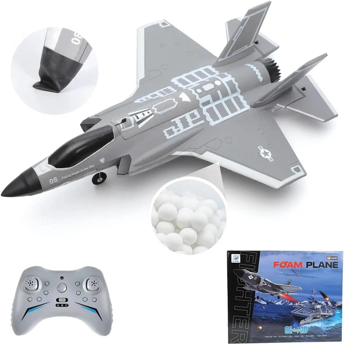 F35 RC Fighter 2.4GHz 4CH 6-axis Remote Control Culvert Aircraft With ...