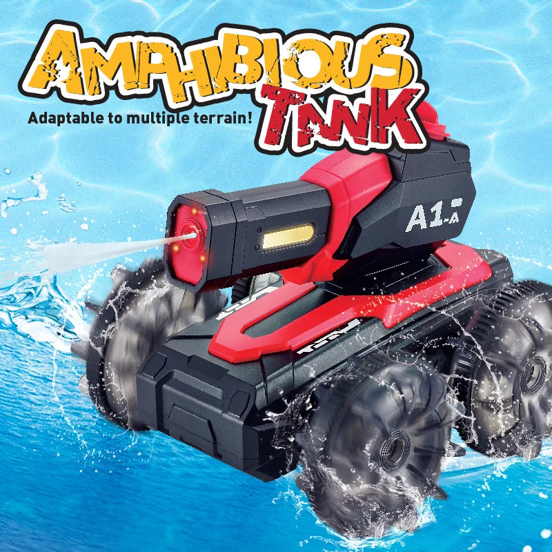 Amphibious Long-Range RC Toy: Water-Spraying, 360° Spinning, Auto Wate ...