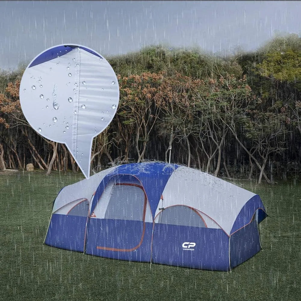 Tent 8 Person Camping Tents, Weather Resistant Family Tent, 5 Large Me ...