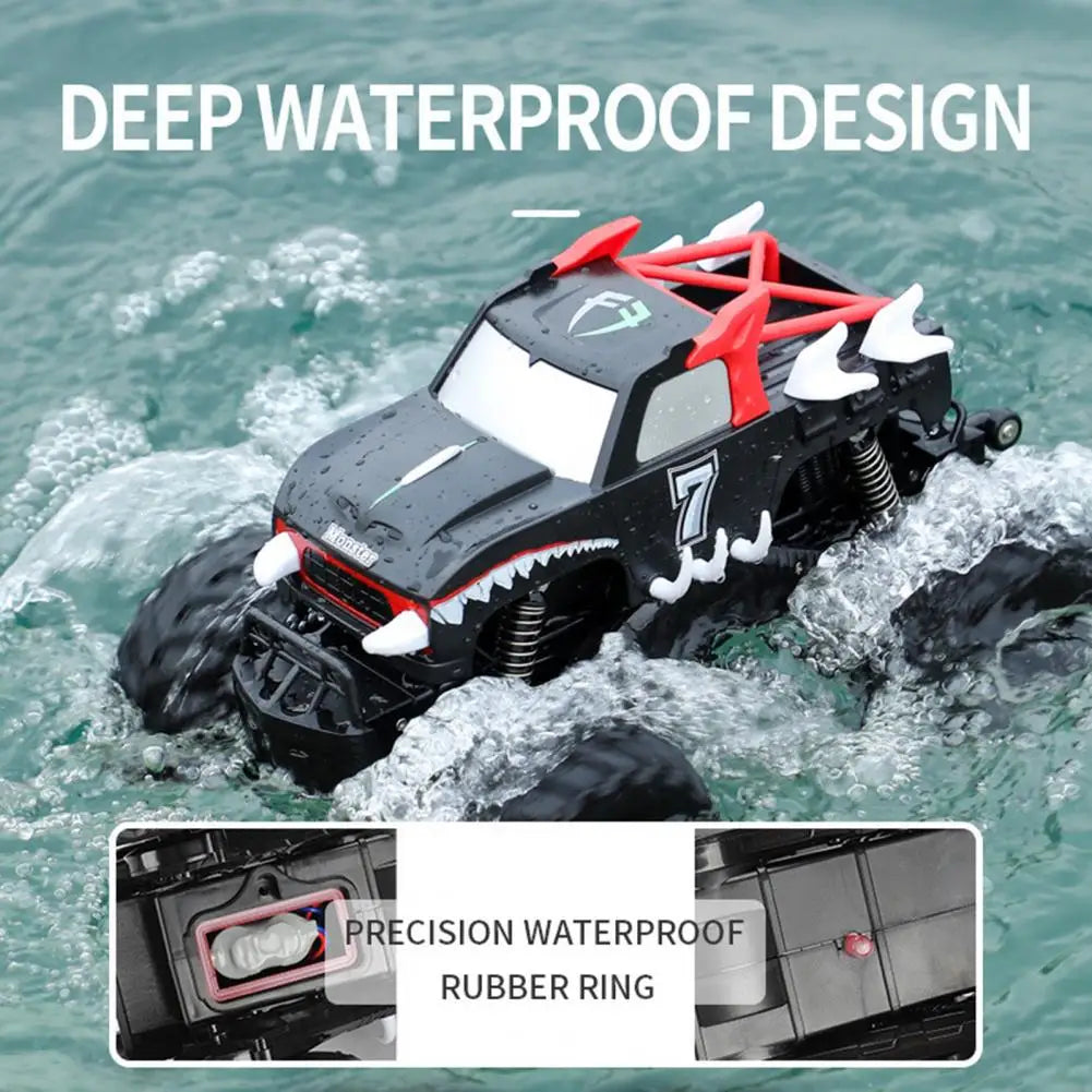 Amphibious Remote Control Off-Road Car 4 Wheels Drive Waterproof Recha ...