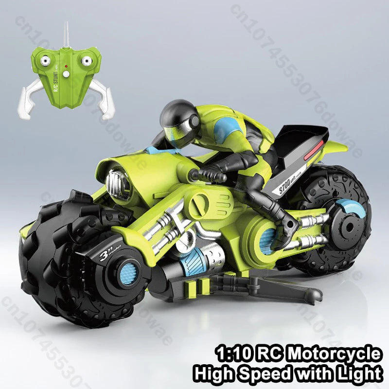 1:10 RC Motorcycle 2.4G High Speed Remote Control Stunt Racing Drift V ...