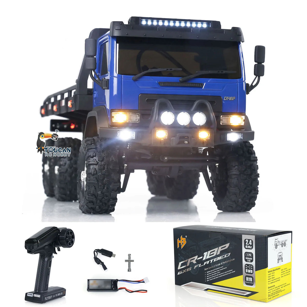 US Stock Hobby Plus CR18P 1/18 6x6 RC Rock Crawler Flatbed Truck RTR R ...