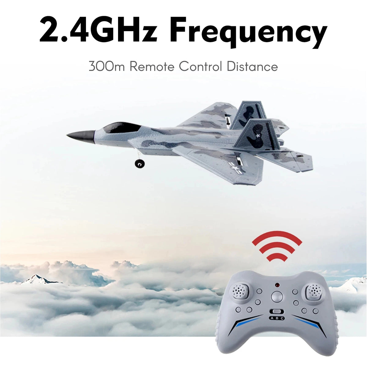 FX922 RC Plane 2.4G 2CH/4CH Remote Control Airplane F-22 Raptor Fighte ...