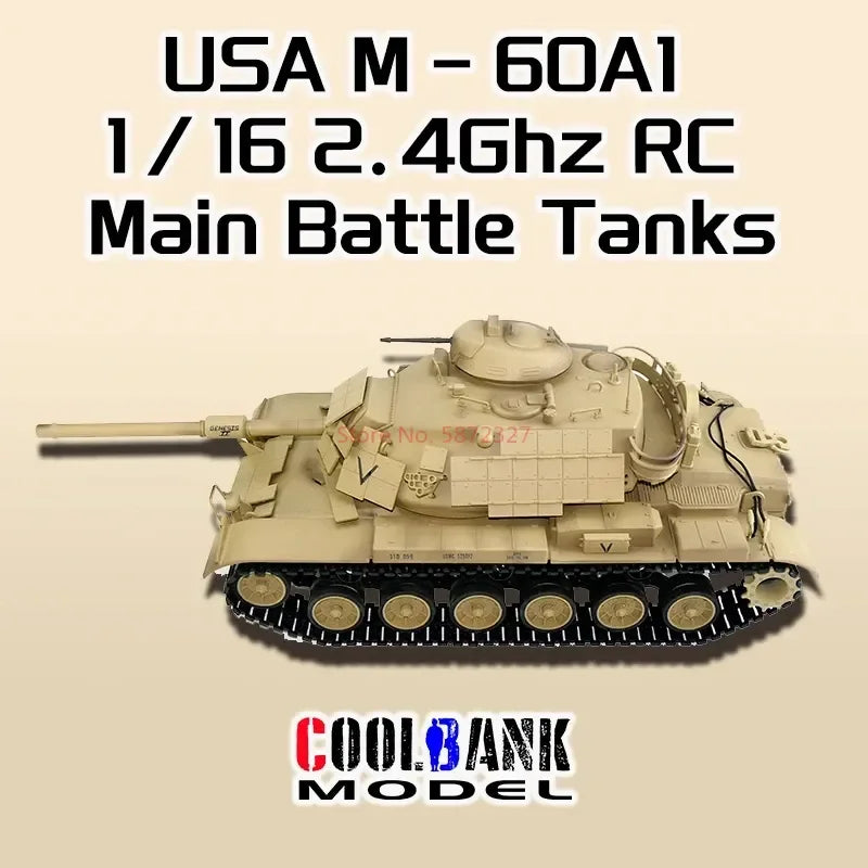 1:16 Rc Tank US M60a1 Patton Main Battle Tank Model Kids Electric Toy ...