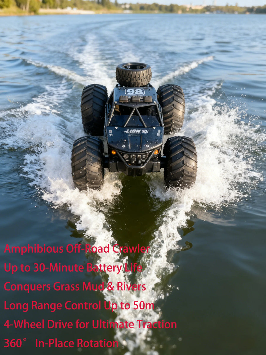 Ultimate Gift 4WD Amphibious RC Car Boat Drives on Land Water APP Cont ...