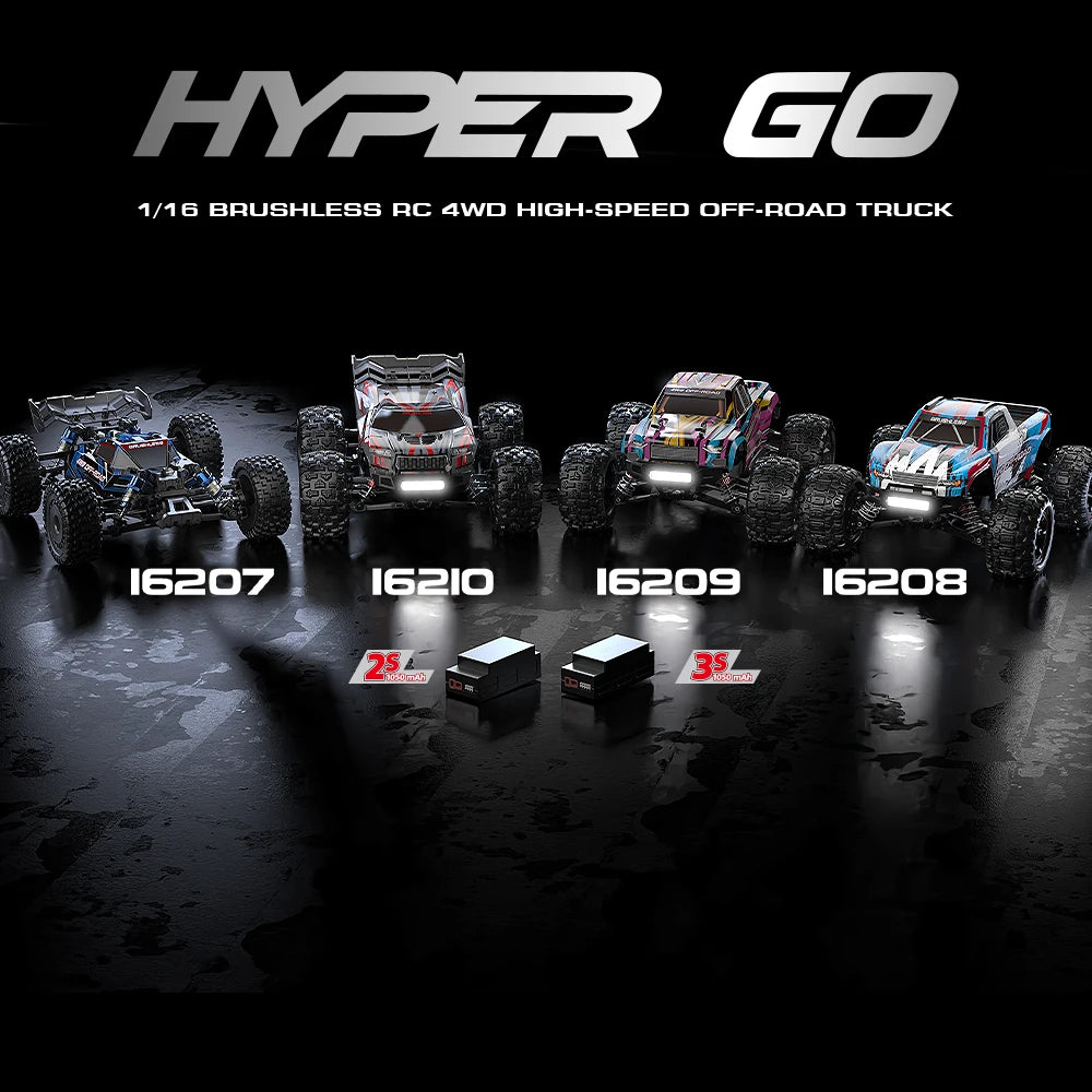 HYPER GO MJX 16207 1/16 RC Car Brushless 2.4G 4WD Racing Car Brushless ...