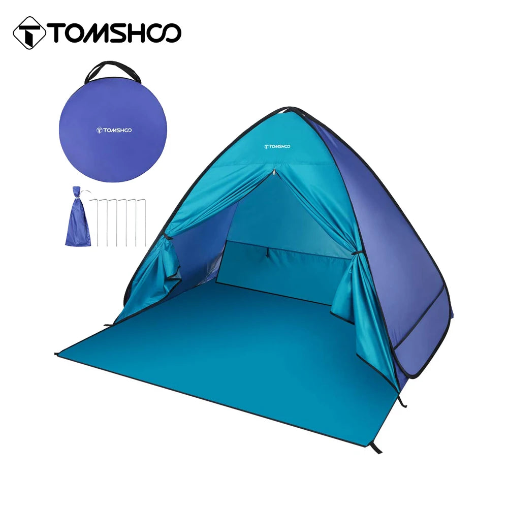 TOMSHOO Pop Up Tent 3-4 Person Outdoor Camping Beach Tent Travel Light ...