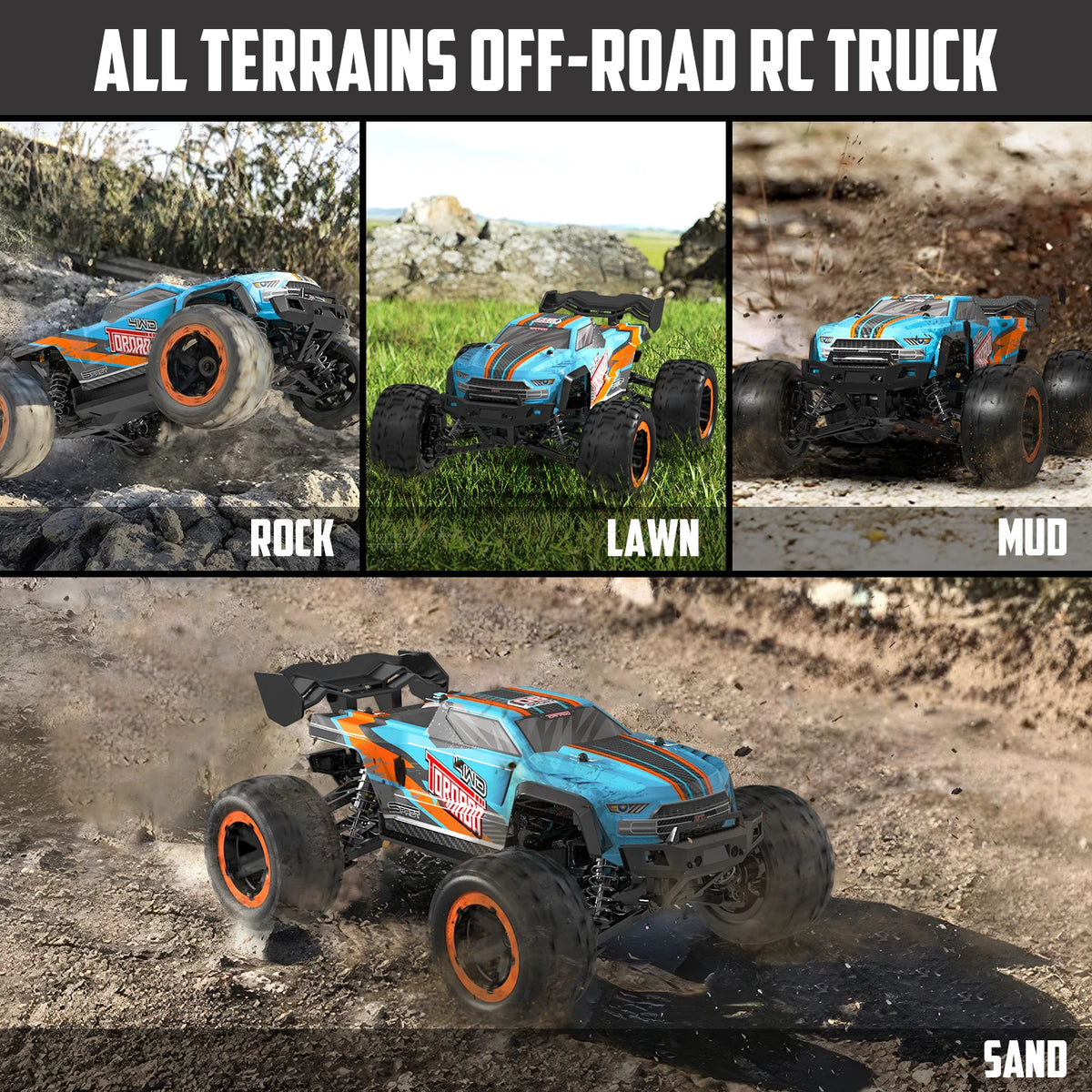 RACENT RC Truck 1:16 4x4 All Terrain RC Car 40KPH High Speed Remote Co ...