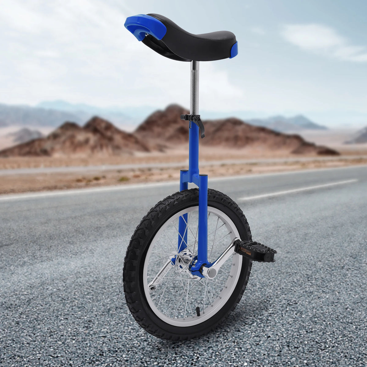 Fun Unicycle 16 Inch Wheel with Steel Rim Height Adjustable Monocycle ...