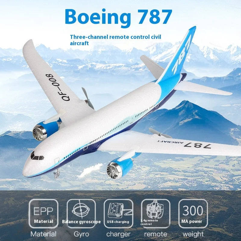 Qf008 Rc Plane Three Channel 787 Remote Control Aircraft Fixed Wing Fo ...