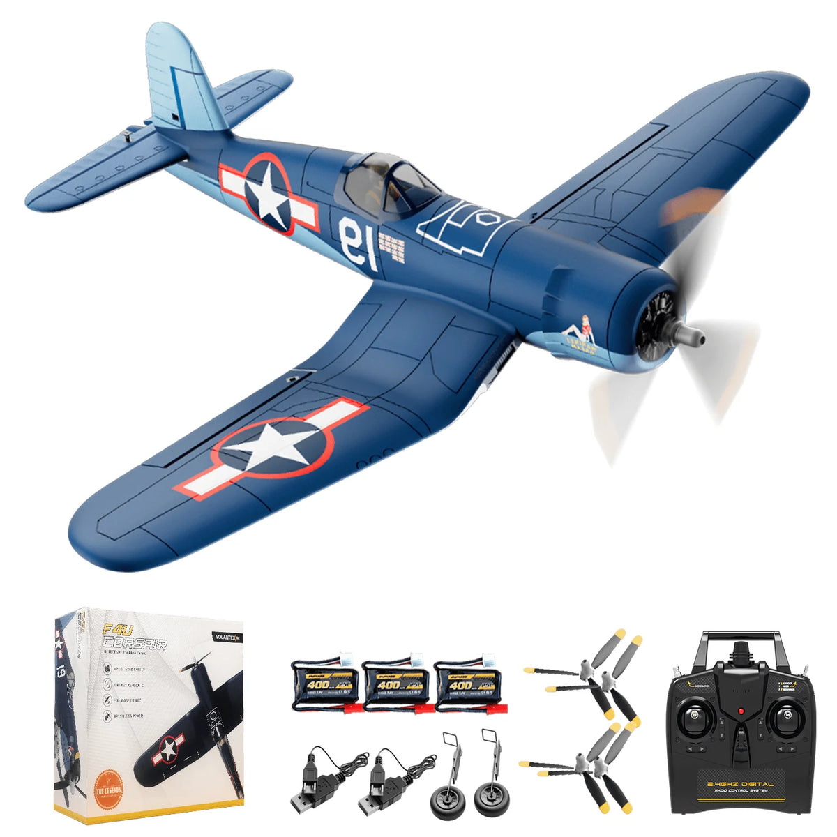 Volantexrc Brushless F4U Corsair RC Planes for Adults, Upgraded 4-Chan – Crazy RC Toys