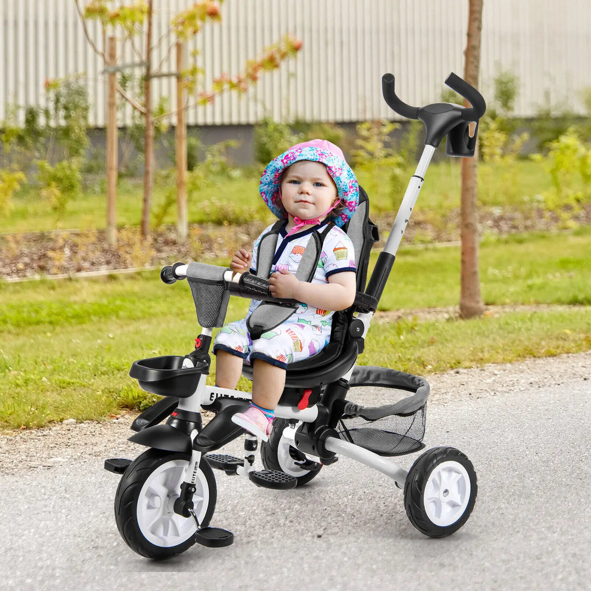 6-In-1 Kids Baby Stroller Tricycle Detachable Learning Toy Bike w/ Can ...