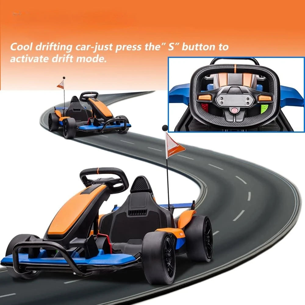 Electric Go Kart Ride on Go Kart for Kids with 2 Speeed 24V Powered 4 ...