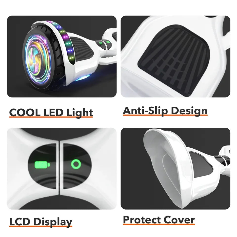 350W Hoverboard with 6.5/8/10 Inch App Control 36V Self-balancing Elec ...