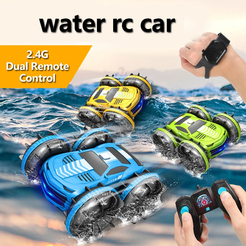 2 In 1 Rc Car Toy Water Tank 2.4G Remote Control Waterproof Stunt Car ...