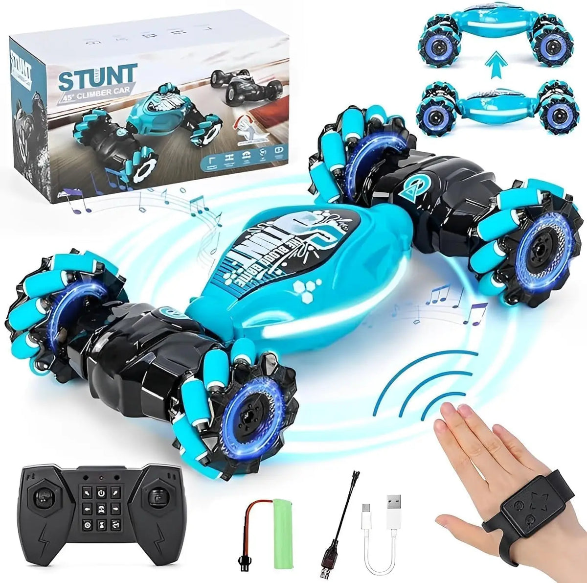 4WD Stunt Car RC Toy, Remote Control Car for Boys & Adults, All Terrai ...