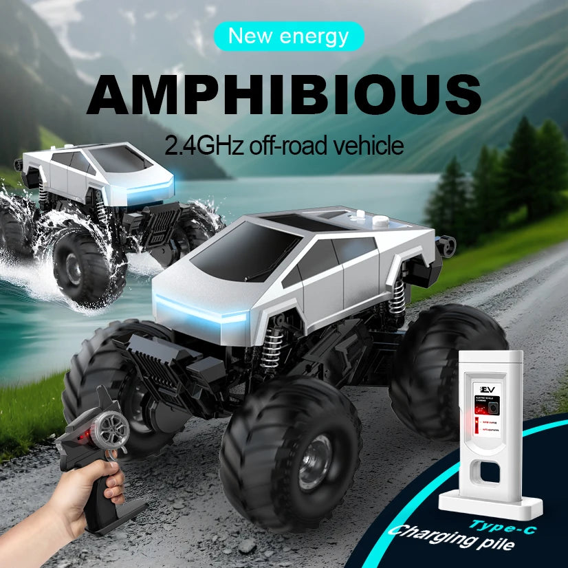 Amphibious Off-Road Vehicle 1:12 Scale 2.4GHz RC Car 4WD Waterproof La ...