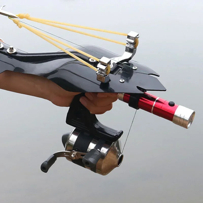 Slingshot Fishing Professional Shooting Catapult Set with Fishing Reel ...