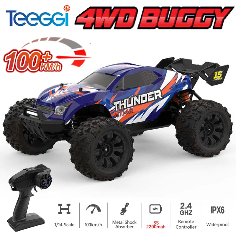 Teeggi 1:14 High Speed Rc Off-road Car 4WD 100KM/H Brushless motor 3S ...