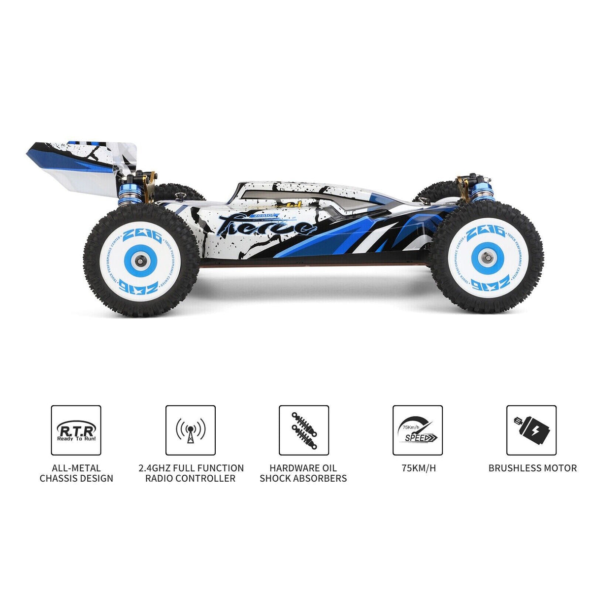 4WD RC Car 75km/h Speed Off-Road RTR Metal Chassis V2T8 | 124017 1:12 ...